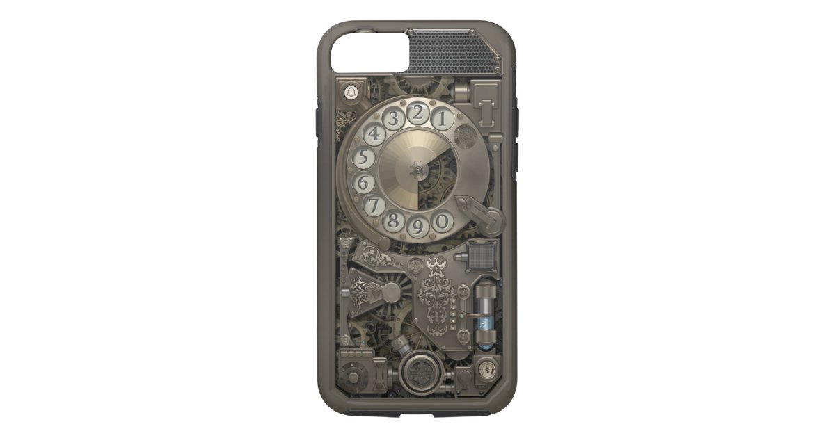 Steampunk Rotary Metal Dial Phone. Case. Case-Mate iPhone Case | Zazzle