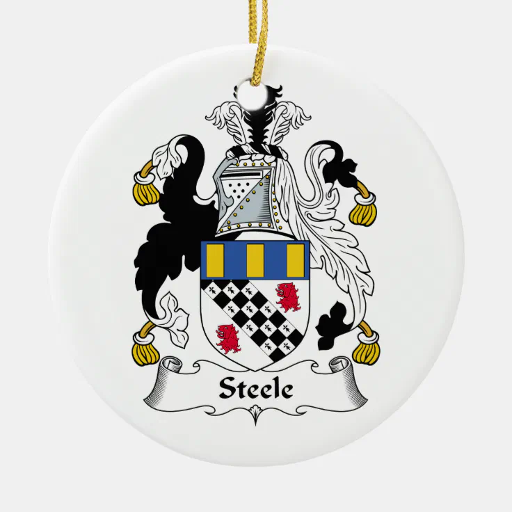 Steele Family Crest Ceramic Tree Decoration | Zazzle
