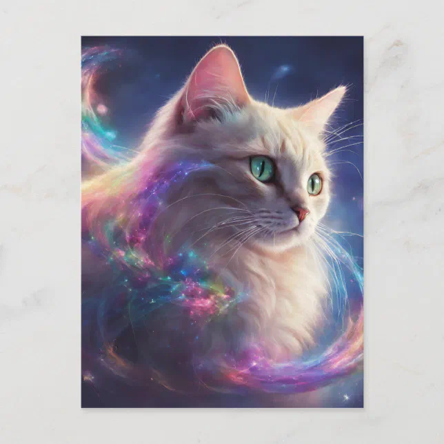 Stellar Kitty- cosmic cat art Postcard | Zazzle
