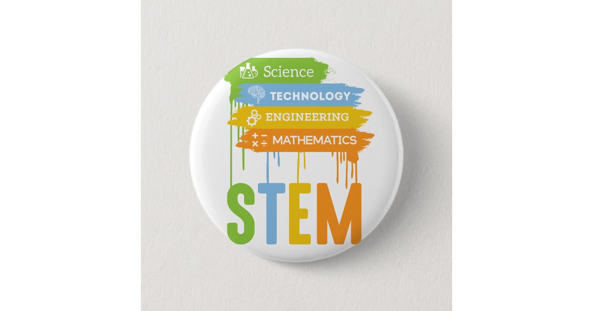 STEM Science Technology Engineering Math School 6 Cm Round Badge | Zazzle
