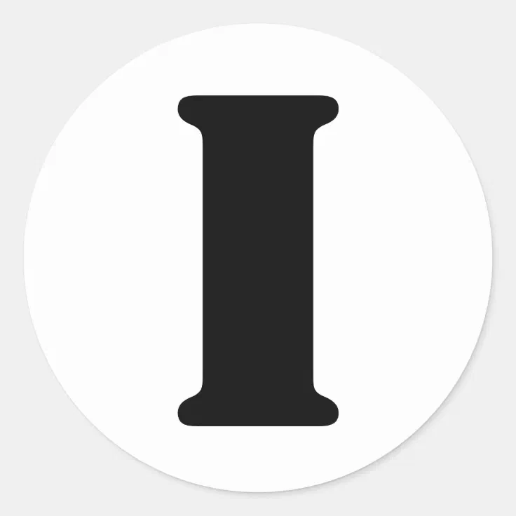 Stencil Alphabet by Janz Letter I White Classic Round Sticker | Zazzle