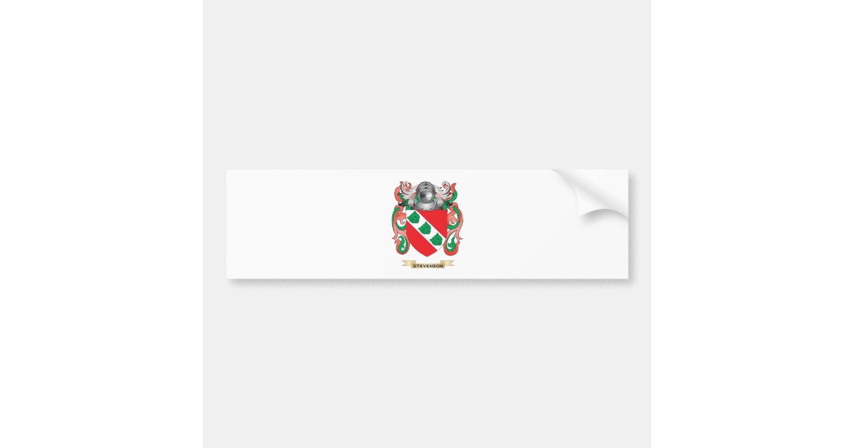 Stevenson Coat of Arms (Family Crest) Bumper Sticker | Zazzle
