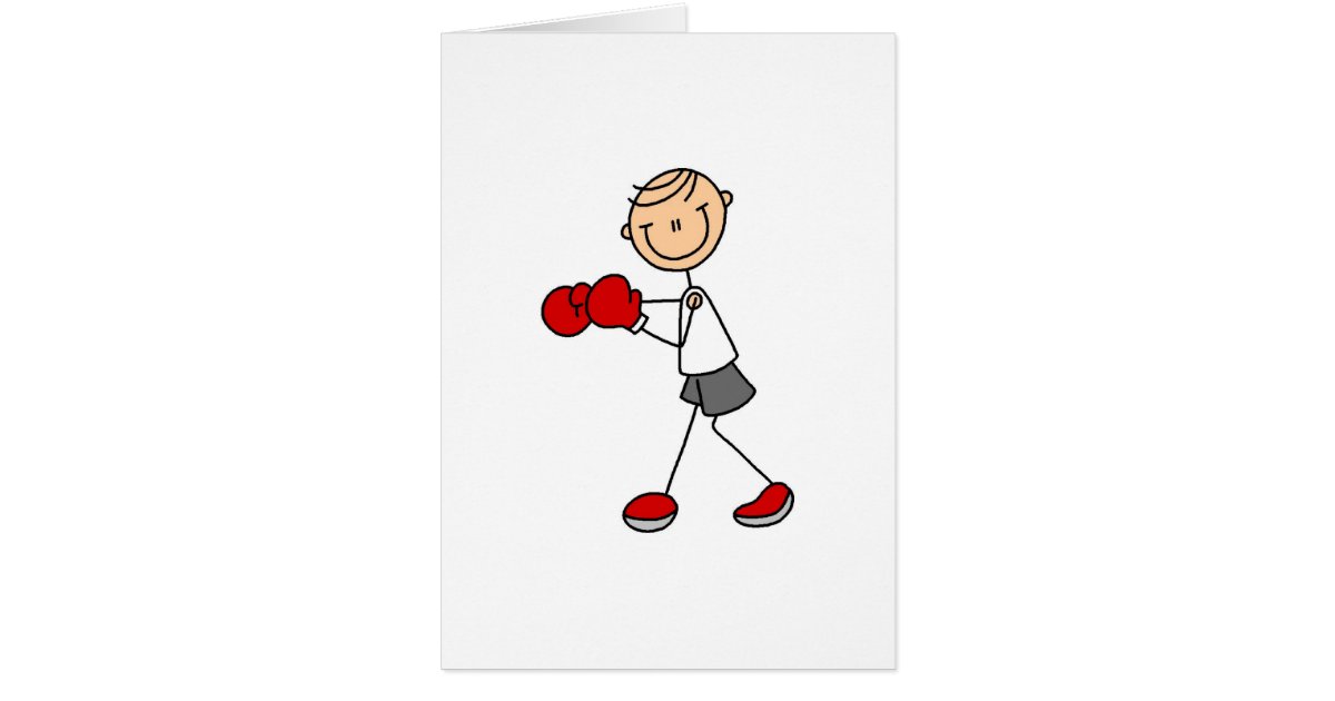 Stick Figure Boxing Card | Zazzle