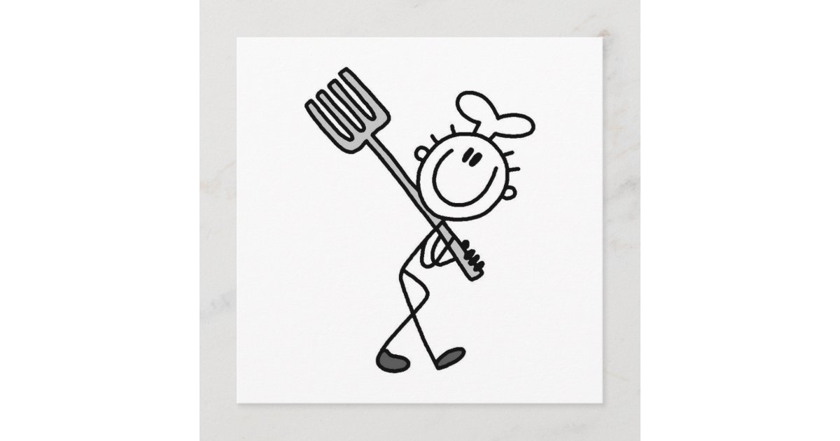 Stick Figure Chef With Fork | Zazzle.co.uk