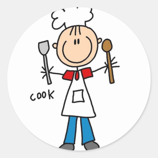 Stick Figure Cook Sticker | Zazzle.co.uk