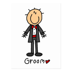 Stick Figure Bride And Groom Postcards | Zazzle UK