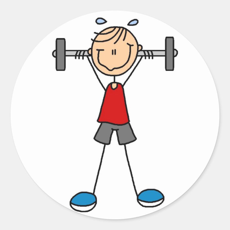 Stick Figure Lifting Weights Sticker | Zazzle
