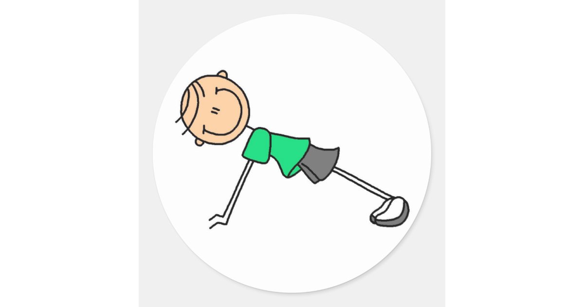 Stick Figure Push Ups Sticker | Zazzle