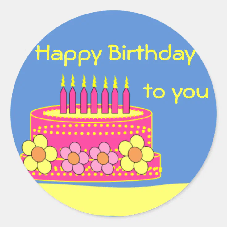 stikers happy birthday classic round sticker | Zazzle