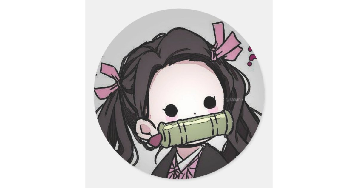 stikers nezuko classic round sticker | Zazzle