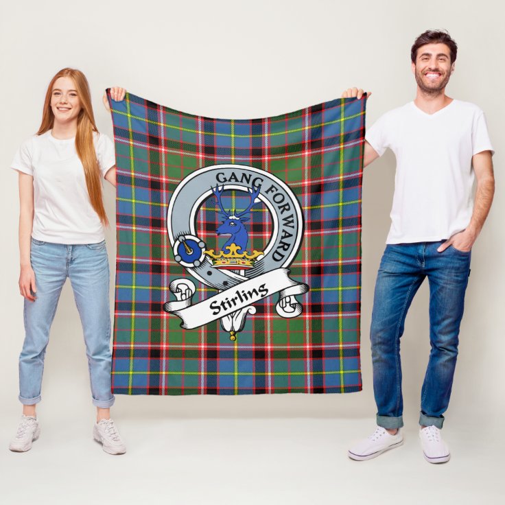 Stirling Clan Badge Tartan Plaid Fleece Blanket | Zazzle