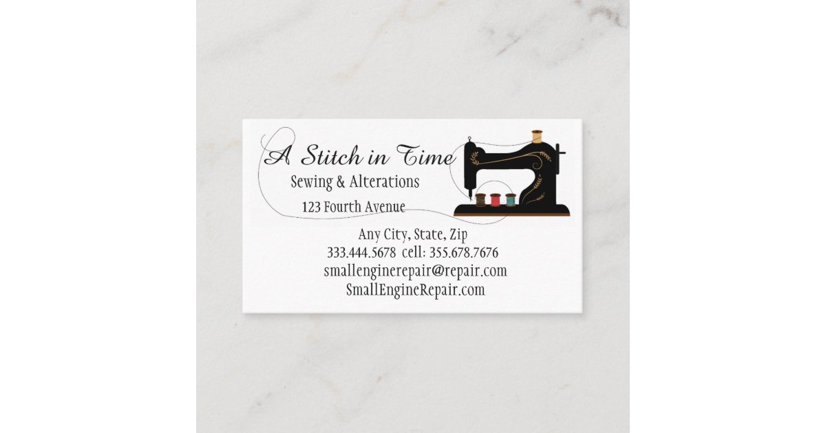 Stitch in Time Sewing Alterations Repair Business Card | Zazzle