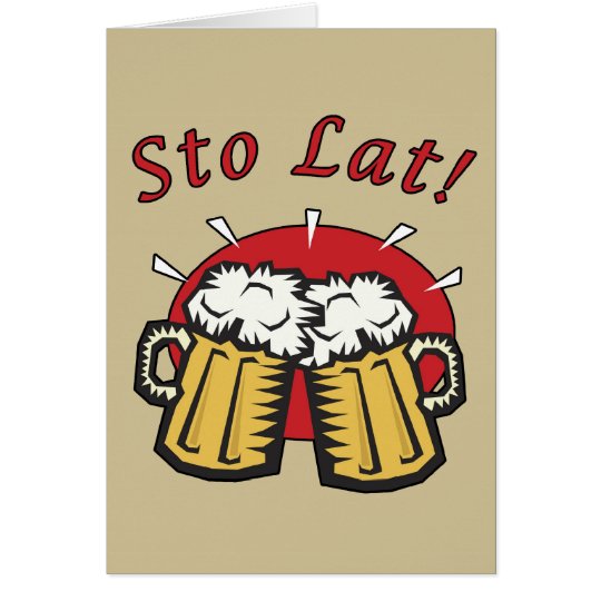 Sto Lat Beer Mugs Card | Zazzle.co.uk