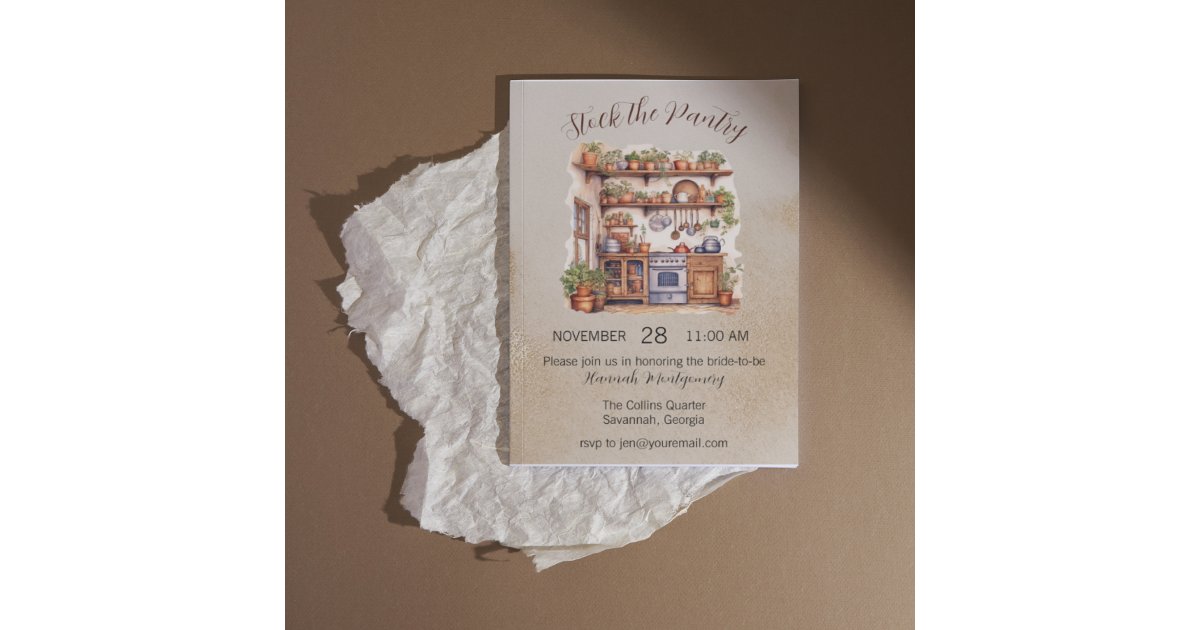 Stock the Pantry, Kitchen Bridal Shower Invitation | Zazzle