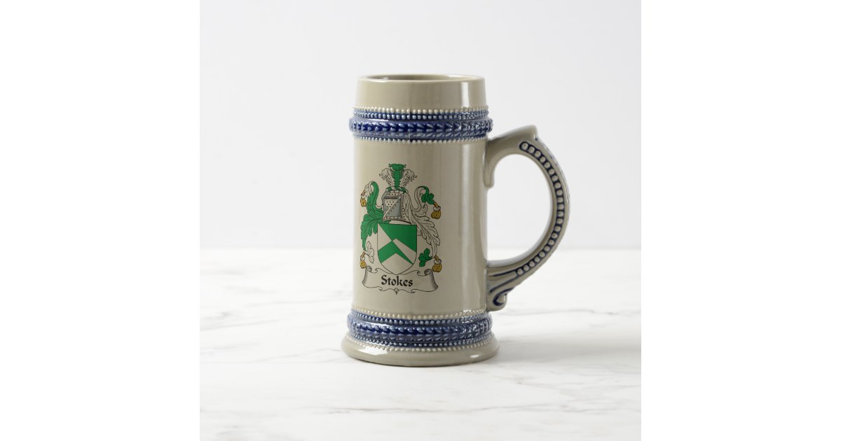 Stokes Family Crest Beer Stein | Zazzle