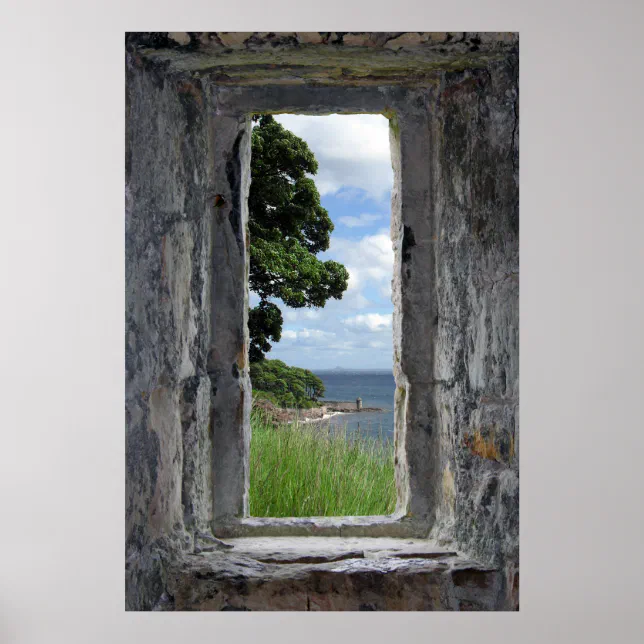 Stone Window with a Sea View Poster | Zazzle