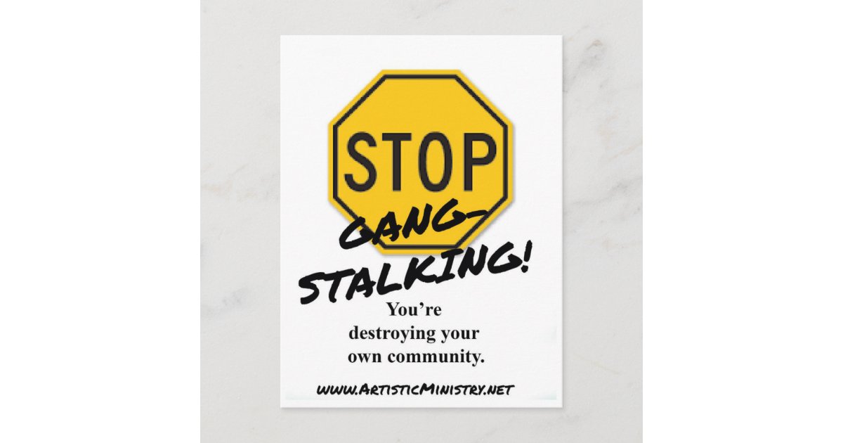 Stop Gang-Stalking POSTCARD | Zazzle