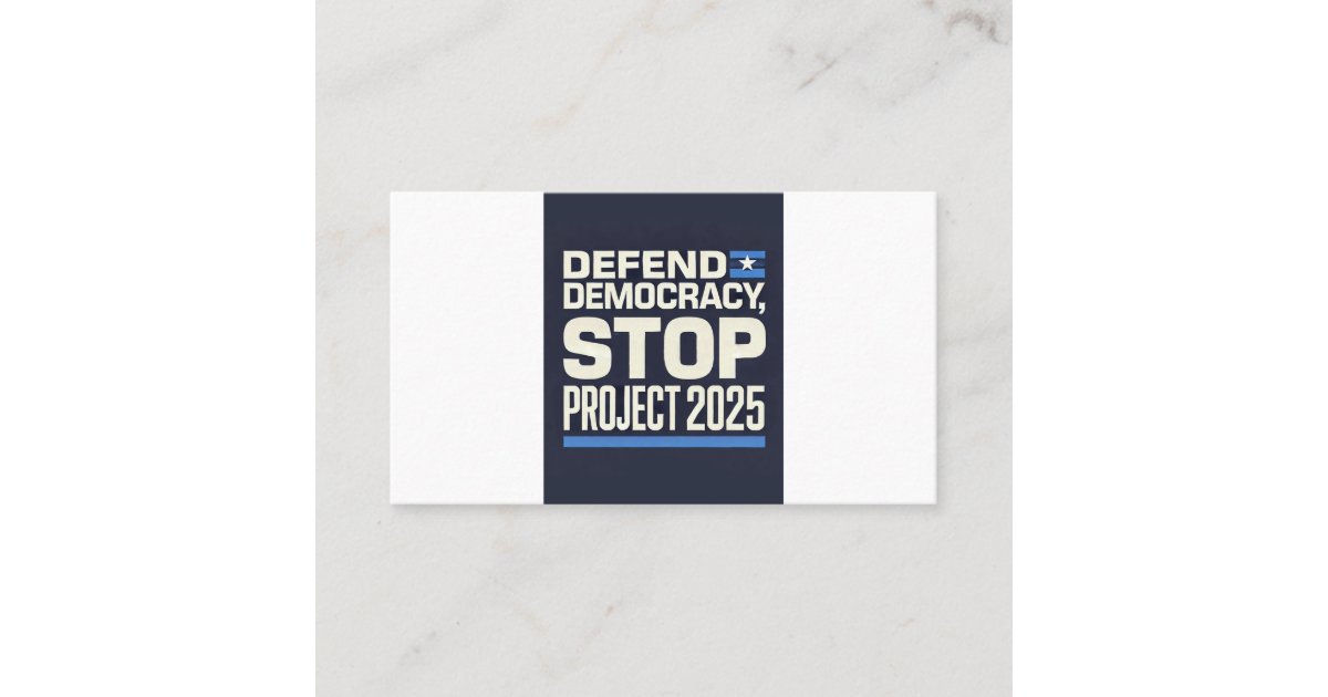 Stop Project 2025 Business Card | Zazzle