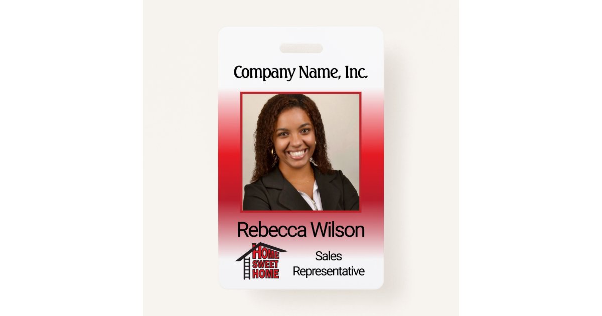 Store Employee - Red ID Badge | Zazzle