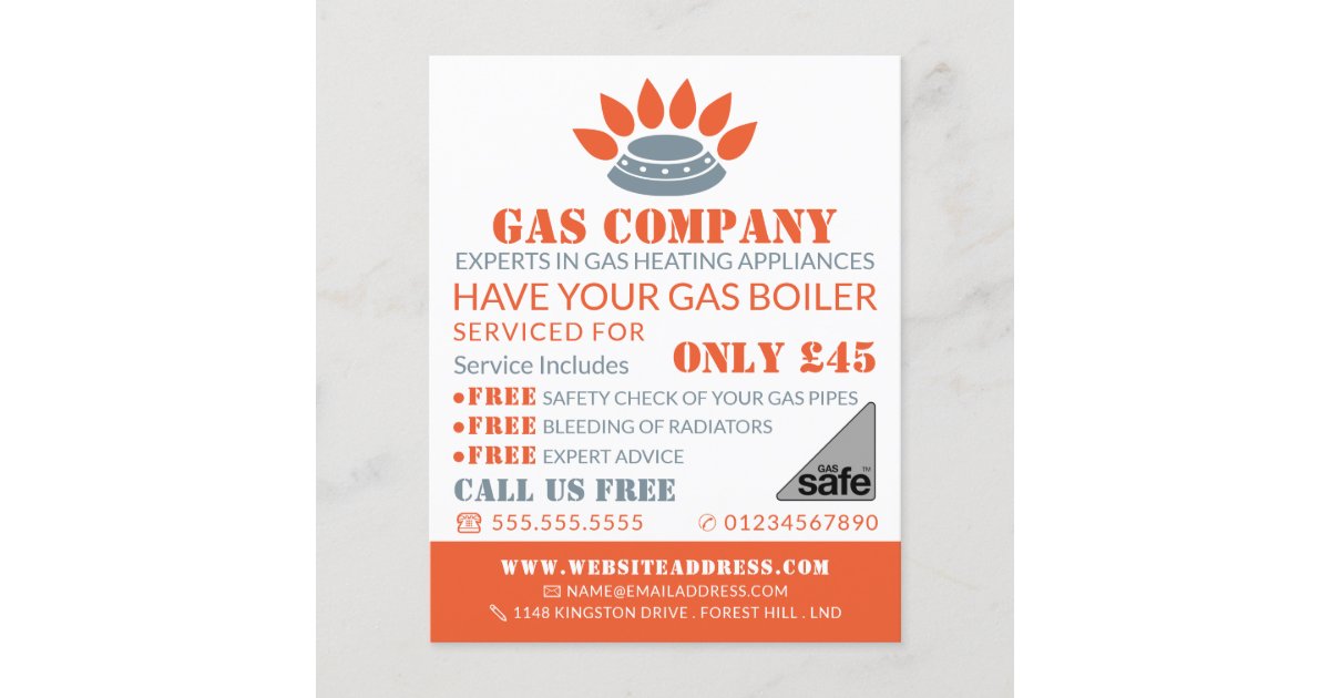 Stove Burner, Gas Engineer & Supplier Advertising Flyer | Zazzle