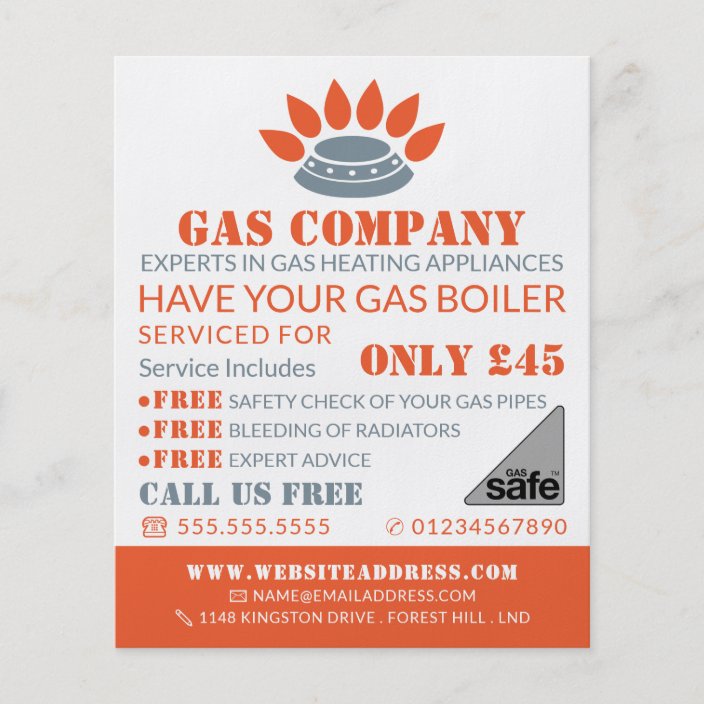 Stove Burner, Gas Engineer & Supplier Advertising Flyer | Zazzle.co.uk