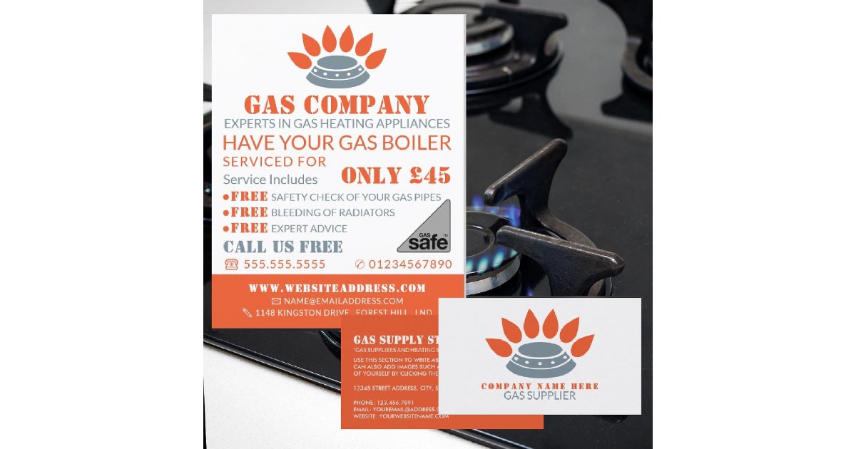 Stove Burner, Gas Engineer & Supplier Advertising Flyer | Zazzle