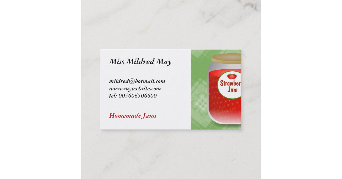 Strawberry Jam Business Card | Zazzle
