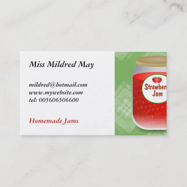 Strawberry Jam Business Card | Zazzle