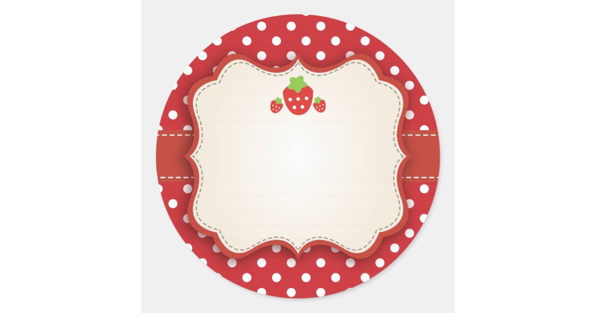 Strawberry Sticker Label | Zazzle
