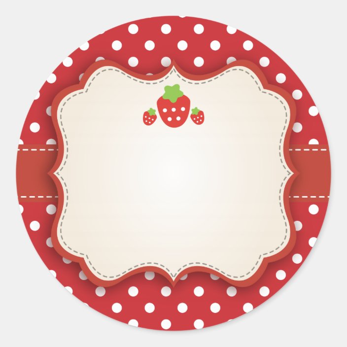 Strawberry Sticker Label | Zazzle.co.uk