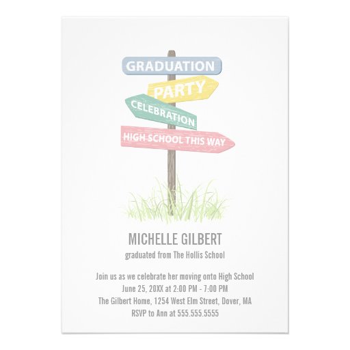 Street Sign 8th Grade Gradution Party 13 Cm X 18 Cm Invitation Card ...