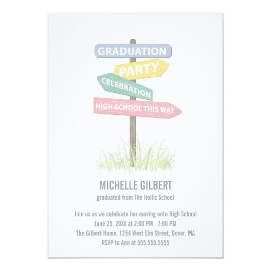 Street Sign 8th Grade Gradution Party Invitation | Zazzle.co.uk