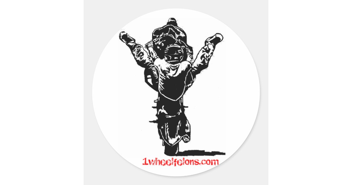 Streetbike Stunt Sticker Spreader 1wheelfelons.com | Zazzle