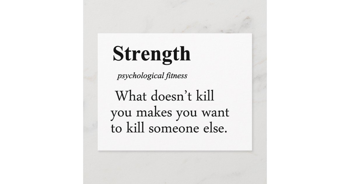 Strength Definition Postcard | Zazzle