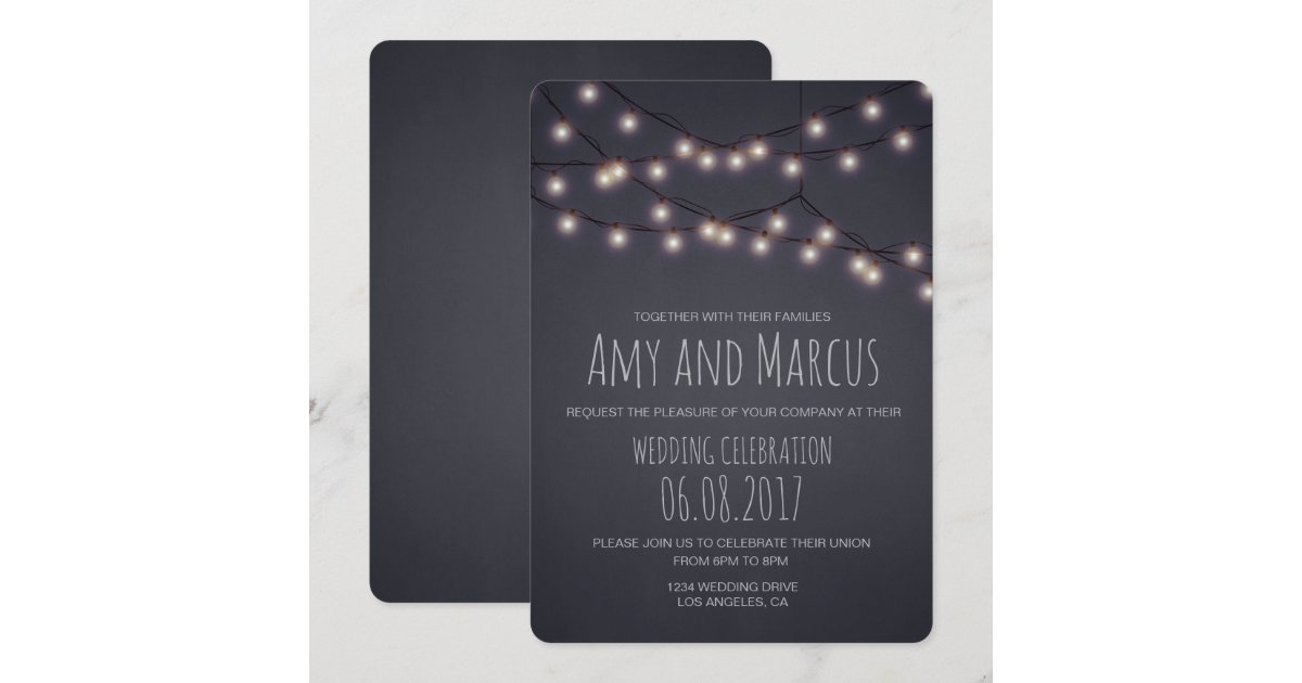 String lights wedding invitation | Zazzle