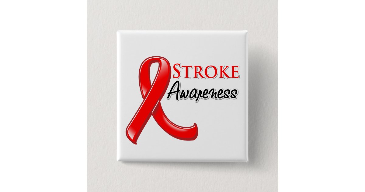 Stroke Awareness Ribbon 15 Cm Square Badge | Zazzle