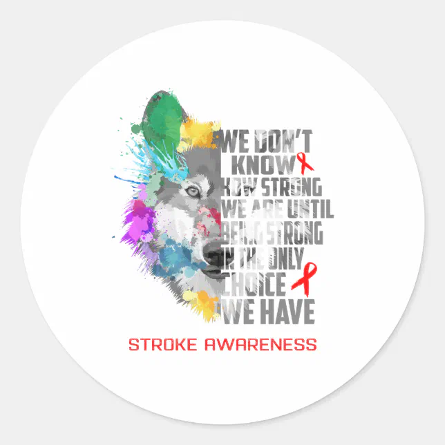 Stroke Awareness Ribbon Support Gifts Classic Round Sticker | Zazzle