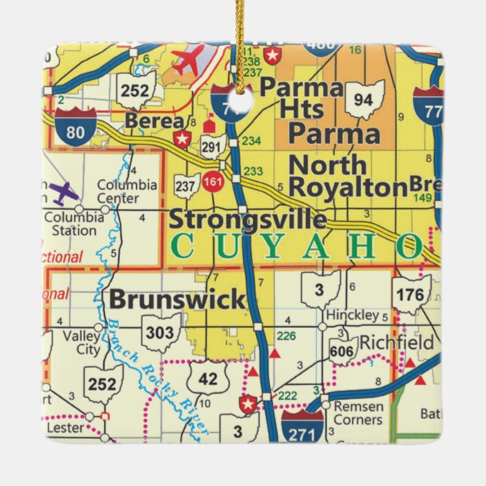 Strongsville OH Road Map Ceramic Ornament | Zazzle.co.uk