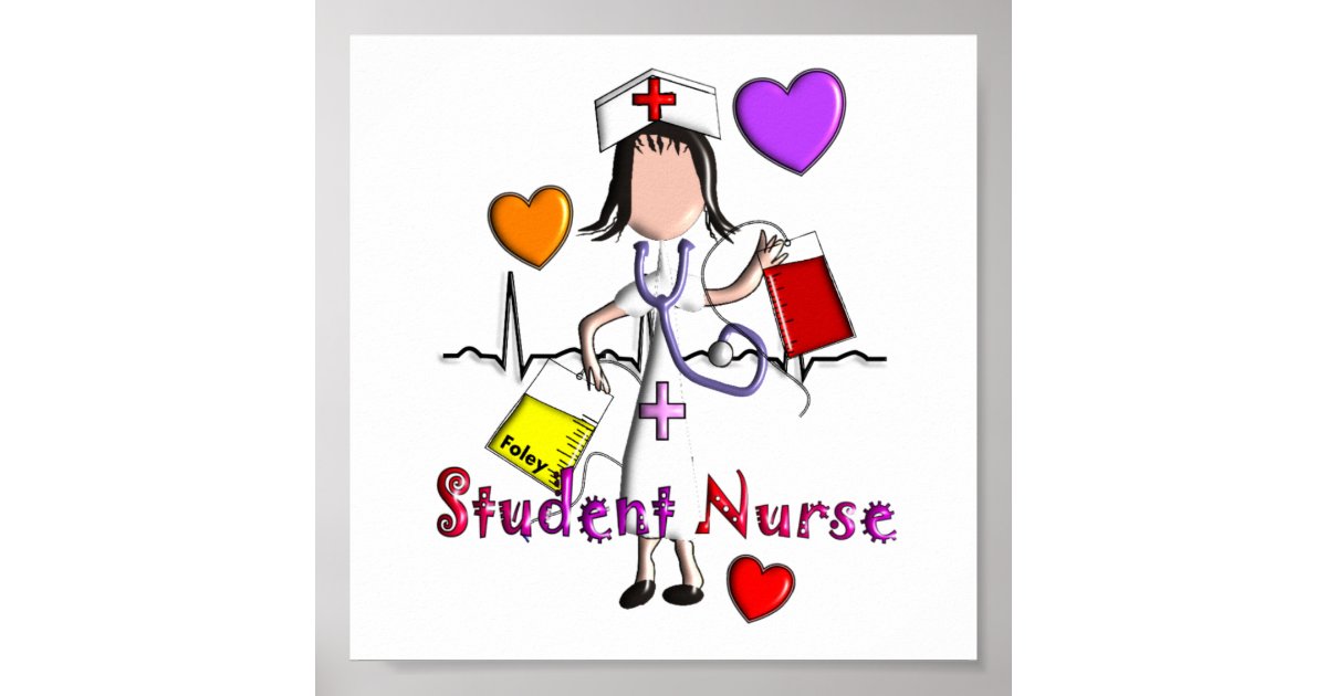 Student Nurse Art Poster-Embossed Style Graphics Poster | Zazzle