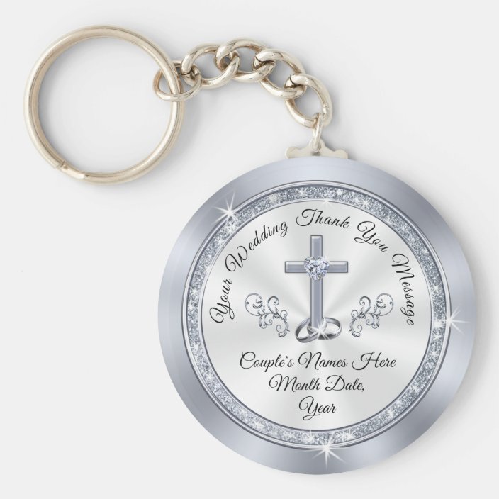 Stunning Personalised Christian Wedding Favours Key Ring | Zazzle.co.uk