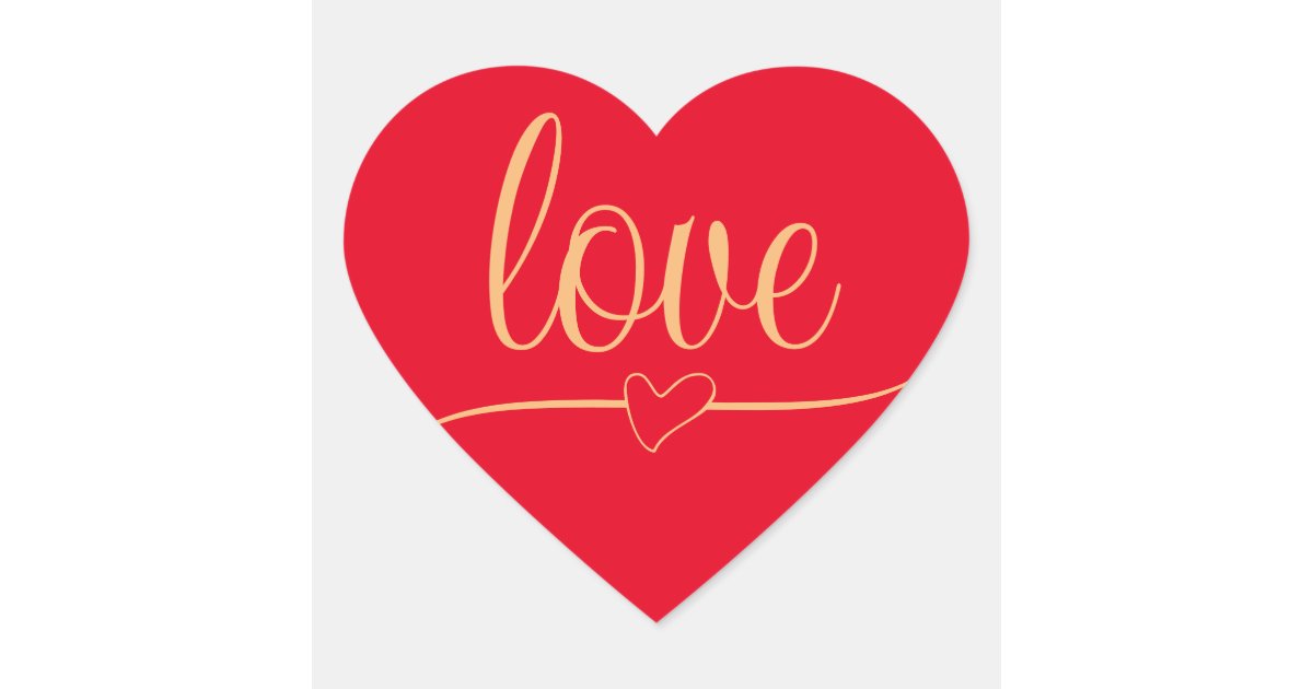 Stunning red heart custom heart sticker | Zazzle