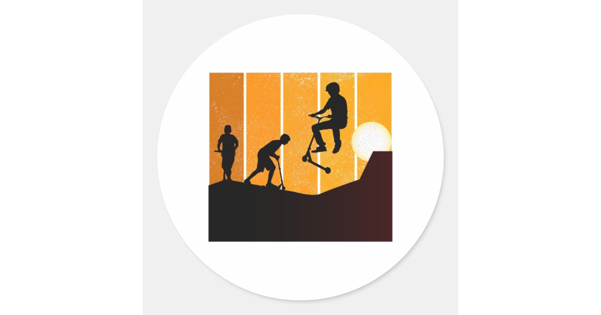 Stunt Scooter Freestyle Scootering Rider Classic Round Sticker | Zazzle