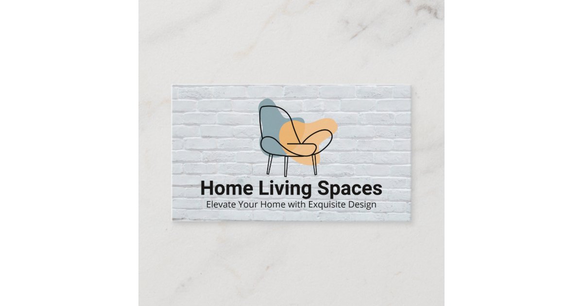 Stylised Chair Logo | Furniture Business Card | Zazzle