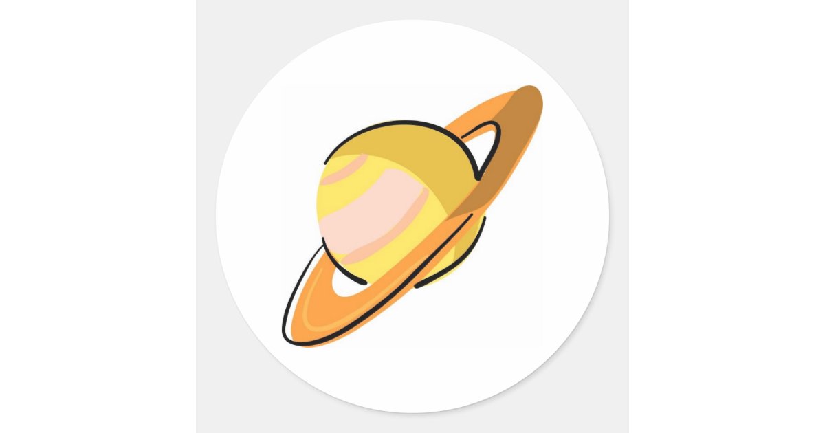 Stylised Saturn Classic Round Sticker | Zazzle