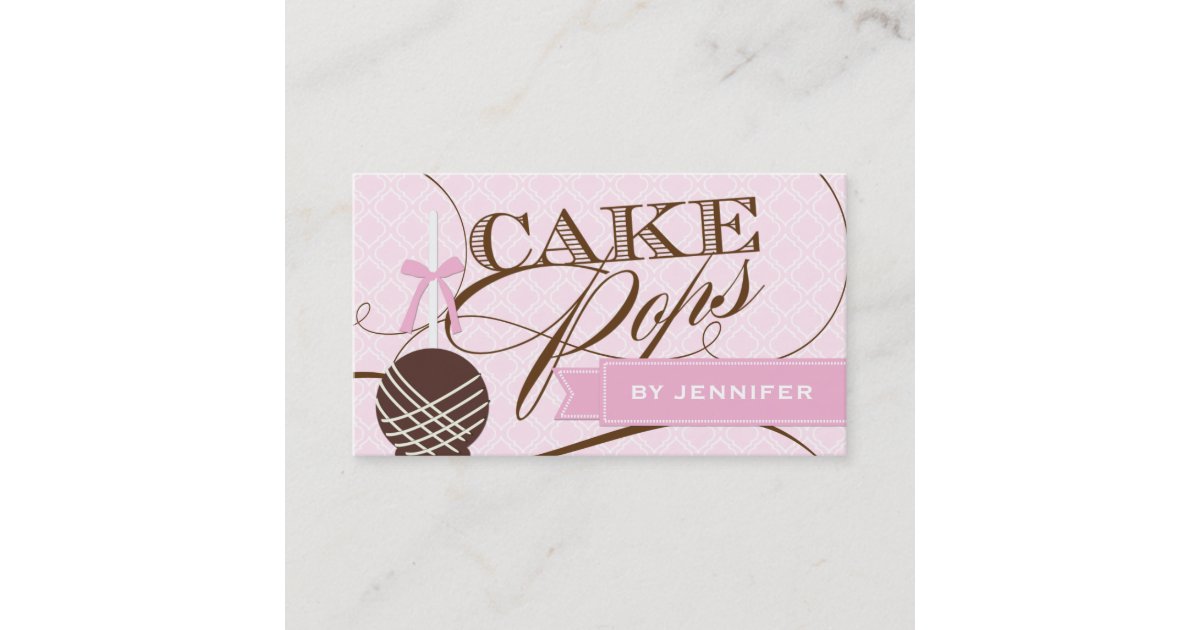 Stylish Cake Pop Business Card | Zazzle