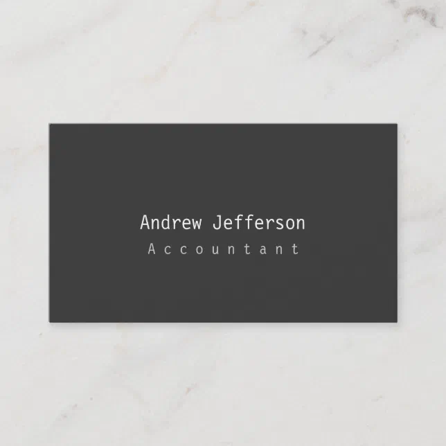 Stylish Grey Professional Accountant Business Card | Zazzle