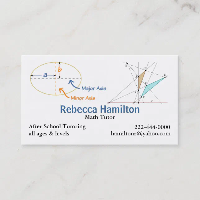 Stylish Math Tutor / Teacher's Business Card | Zazzle