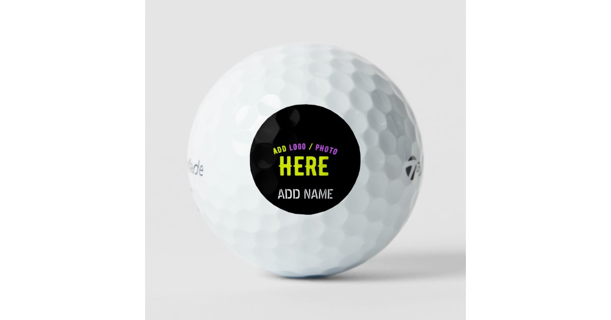 STYLISH MODERN CUSTOMIZABLE BLACK VERIFIED BRANDED GOLF BALLS | Zazzle
