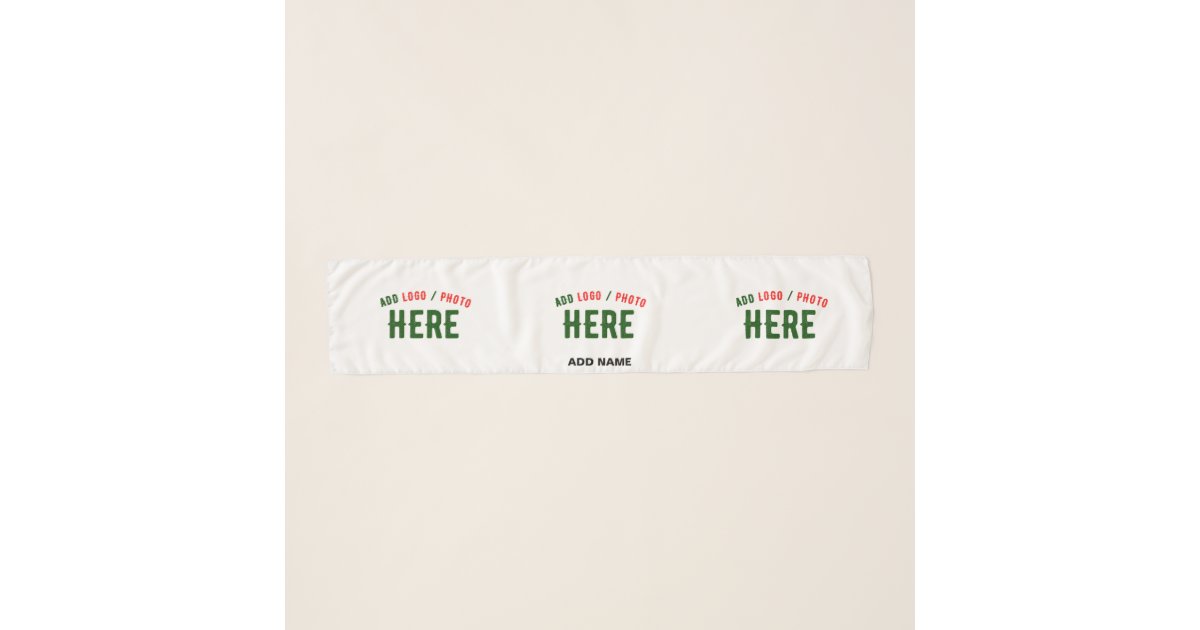 STYLISH MODERN CUSTOMIZABLE WHITE VERIFIED BRANDED SCARF | Zazzle