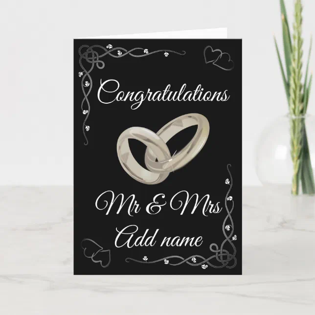Stylish personalized congratulations mr & mrs card | Zazzle